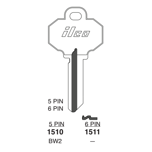 Hillman 86488-XCP10 Key Blank Traditional Key House/Office BW2 Single ...